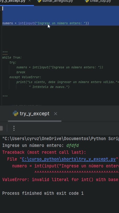 Aprende a Validar Entradas de Usuario en Python con try/except - YouTube