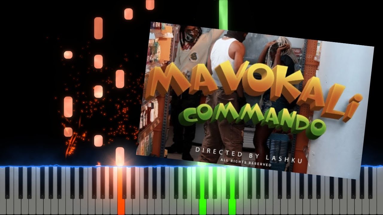 Mavokali Commando Piano Cover Midi tutorial Sheet app Karaoke - YouTube