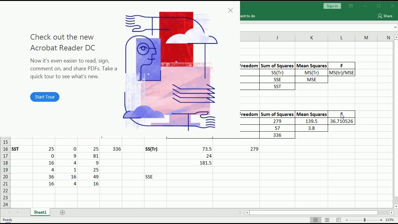 One Factor ANOVA table (Part 3 of 4) Worked Example - YouTube