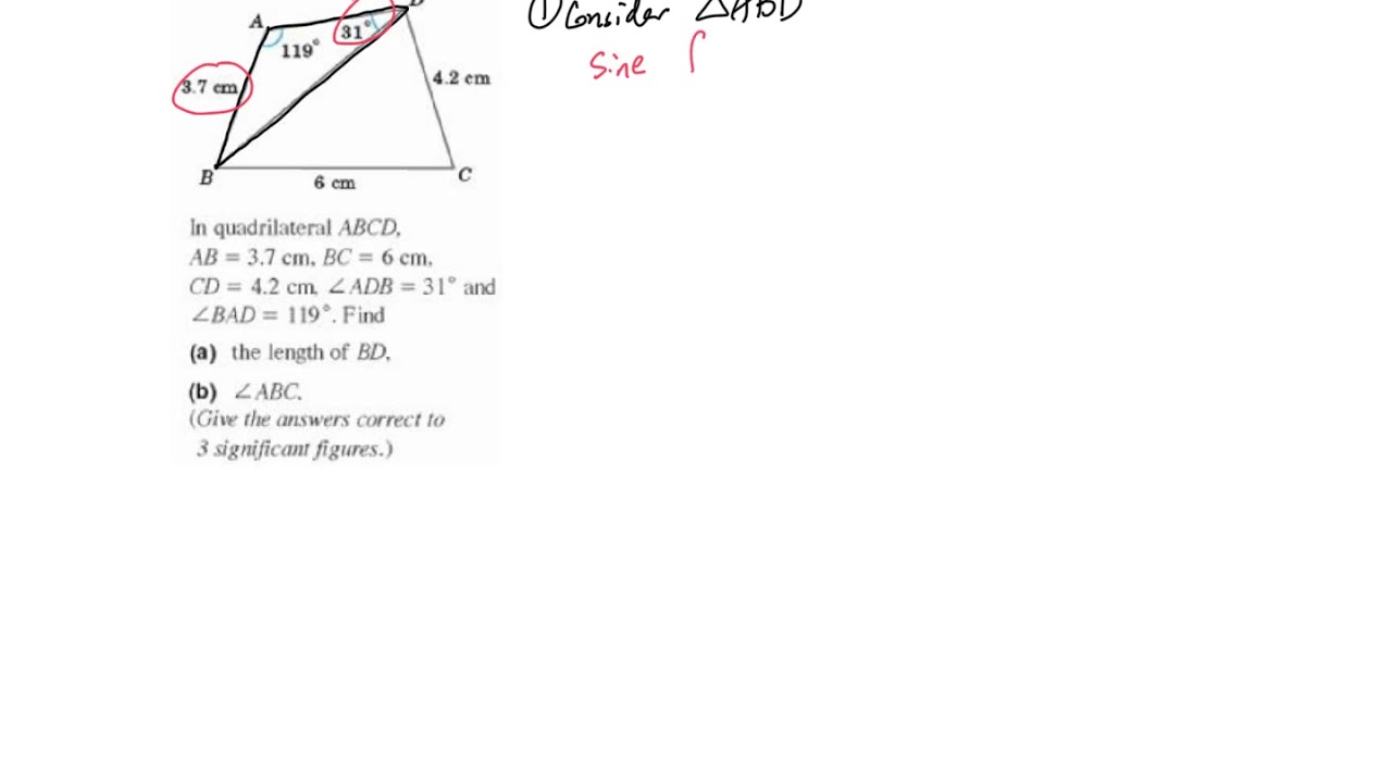 14 Applications of Trigonometry in 2D Problems - Cosine Formula Note ...