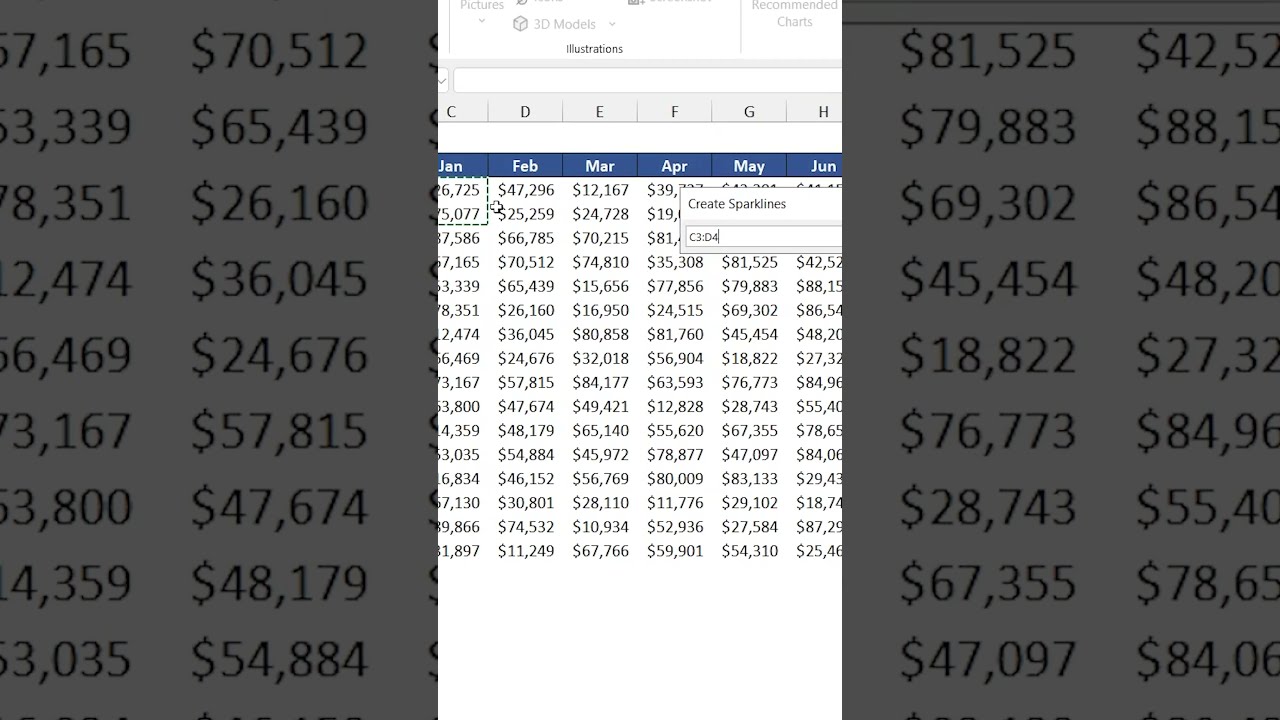 How To Create Sparklines In Excel shorts YouTube How To Create Sparklines In Excel shorts YouTube