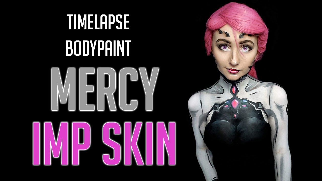Overwatch- Mercy (Imp Skin) Bodypaint Timelapse - YouTube