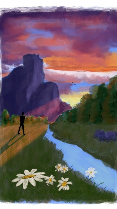 Painting on procreate 🎨 #procreate #painting #art #landscape #sunset # ...