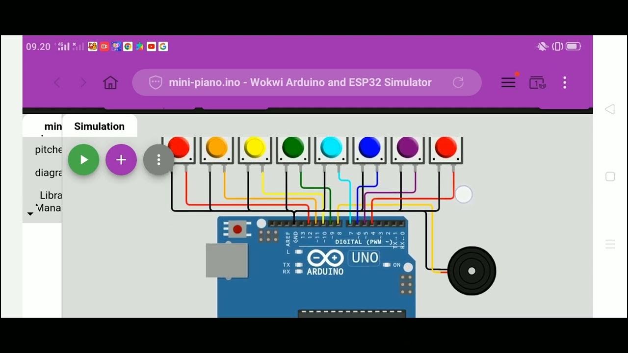 Piano From Pushbutton Arduino Uno by Wokwi - YouTube