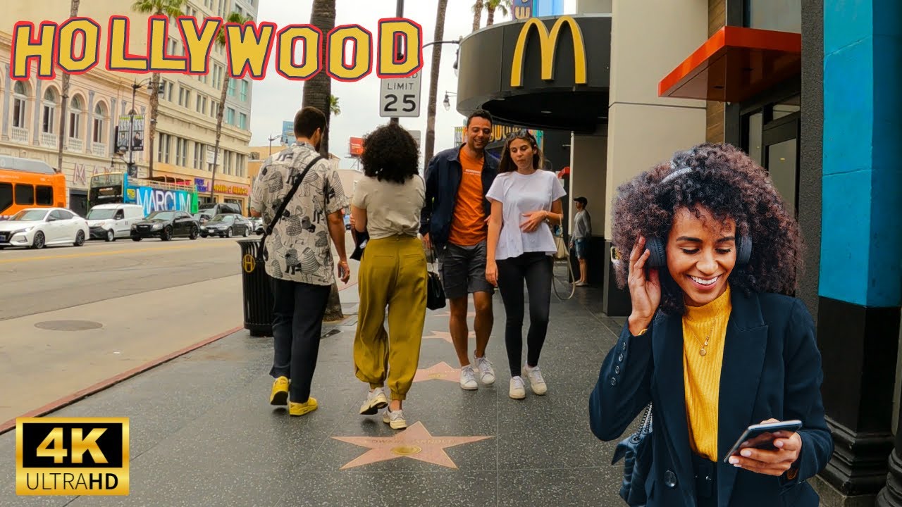 ⭐ Walk Of Fame ⭐ Hollywood Boulevard Walking Tour [4K UHD] - Los ...