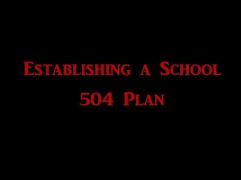Establishing a School 504 Plan - YouTube