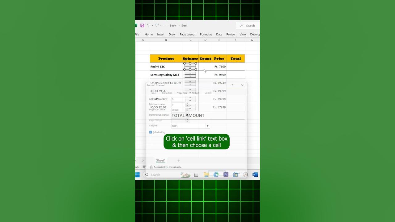 How to Use the Spinner button in MS Excel #interview #exceltips #msofficeexcel - YouTube
