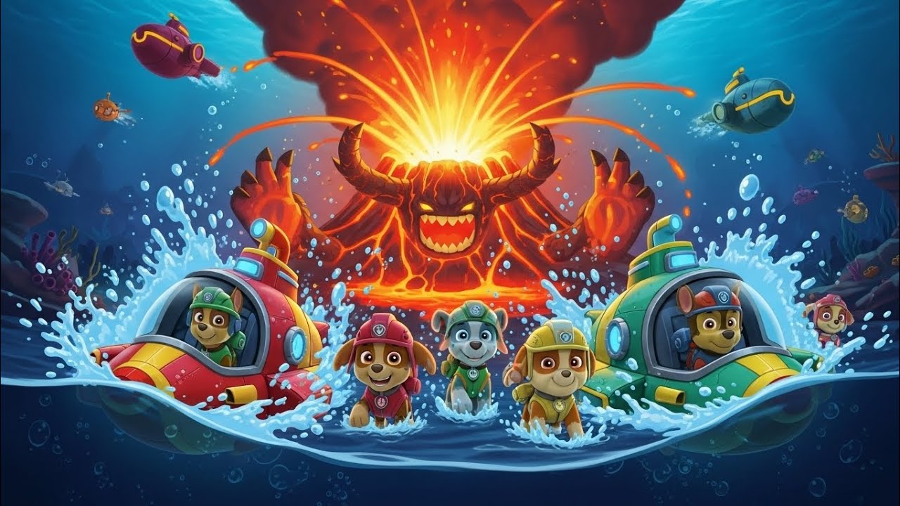 PAW Patrol Ultimate Deep Sea Volcano Rescue | Aqua Team vs Giant Lava ...