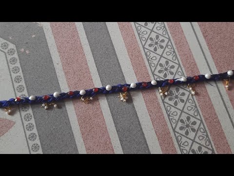 How to make silk thread payal | easy Diy | diy anklet - YouTube