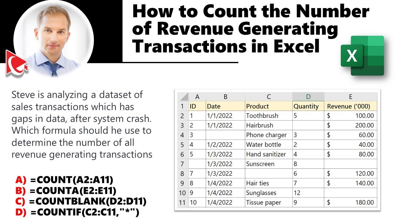 How to Count the Number of Revenue Generating Transactions in Excel ...
