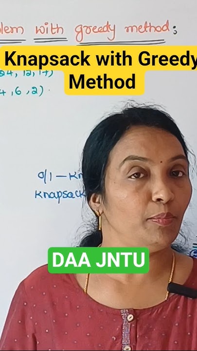 Greedy Method || Knapsack Problem with Greedy Method || #DAA - YouTube