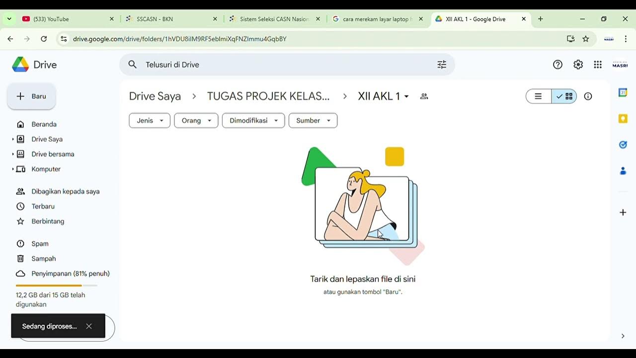 cara upload file ke dalam google drive - YouTube