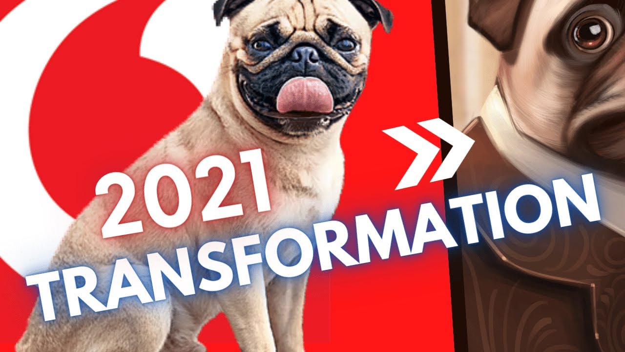 VODAFONE DOG (PUG) 2021 TRANSFORMATION ARTWORK | Fanart | Artma by ...