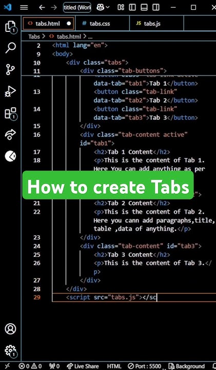 How To Create Tabs Using Html Css And Javascript Shortsfeed Shorts 