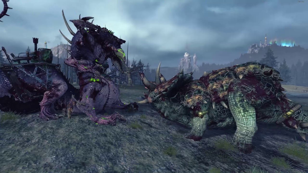 Feral Stegadon VS Hell Pit Abomination - Total War: Warhammer 2 - YouTube