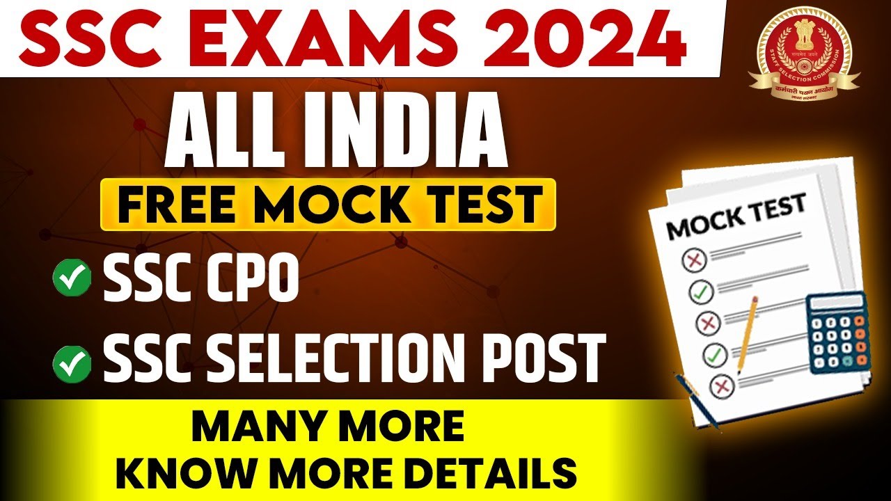 All India Free Mock Test 📖: SSC CPO, SSC Selection Post Phase 12 | SSC ...
