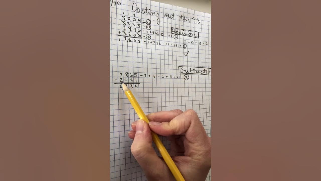 Casting out the Nines Subtraction - YouTube