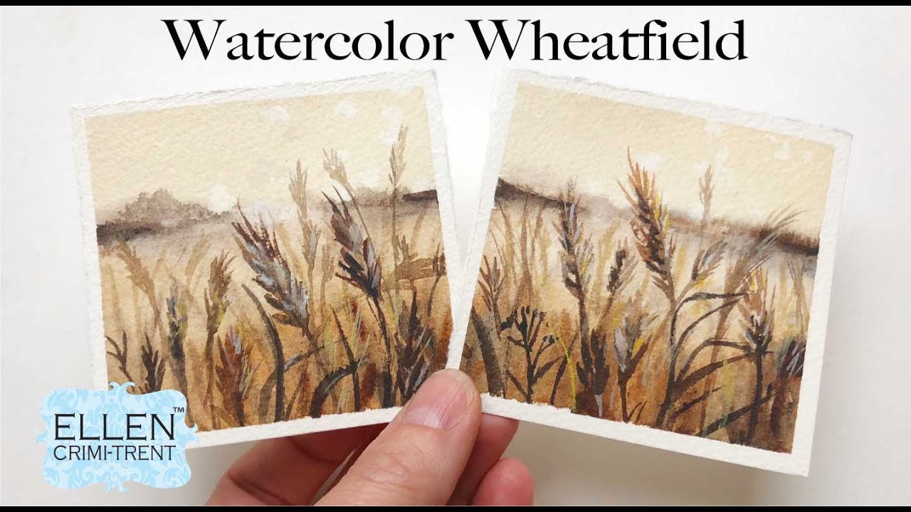 EASY Watercolor Wheatfield Landscape- Mini Monday Madness - YouTube