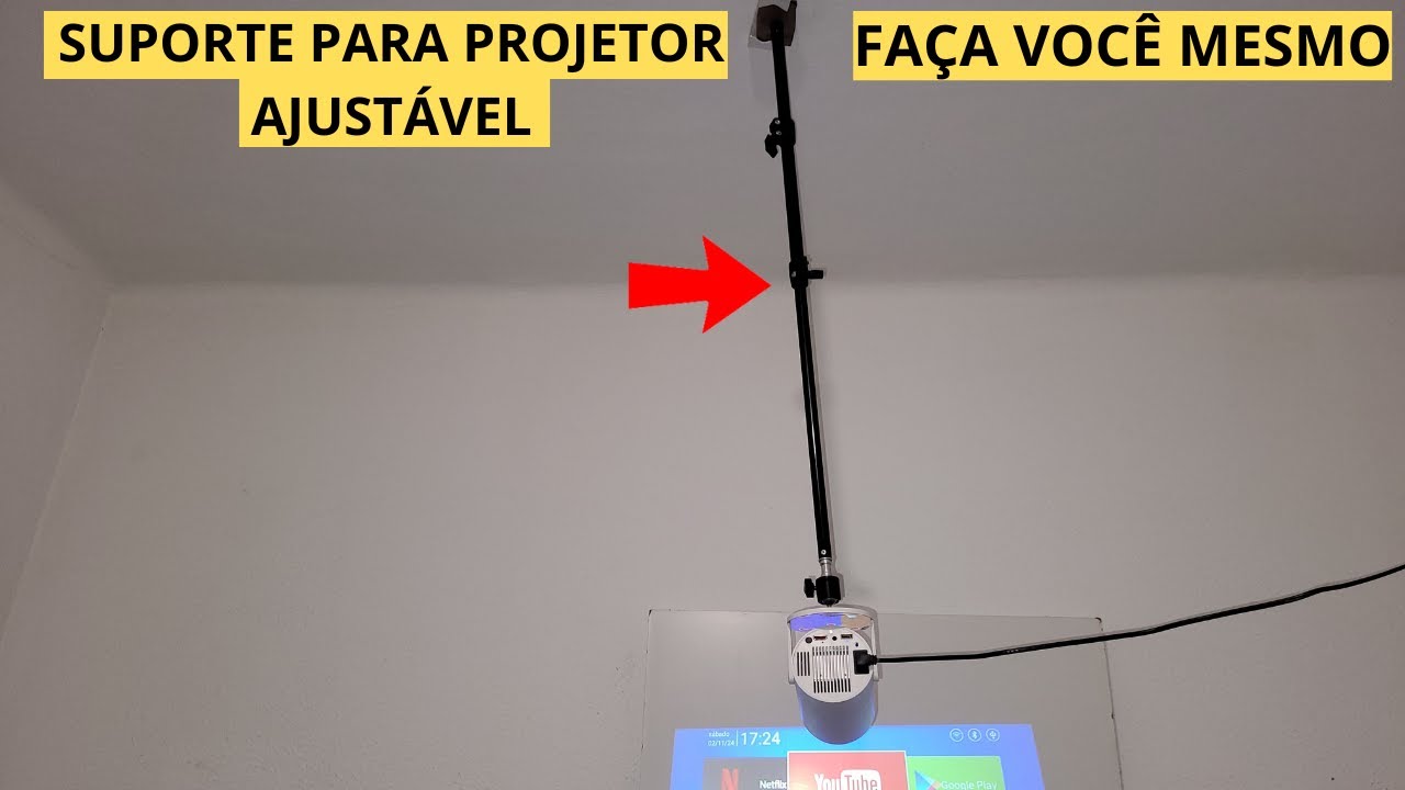 como colocar projetor hy300 no teto suporte para projetor caseiro - YouTube