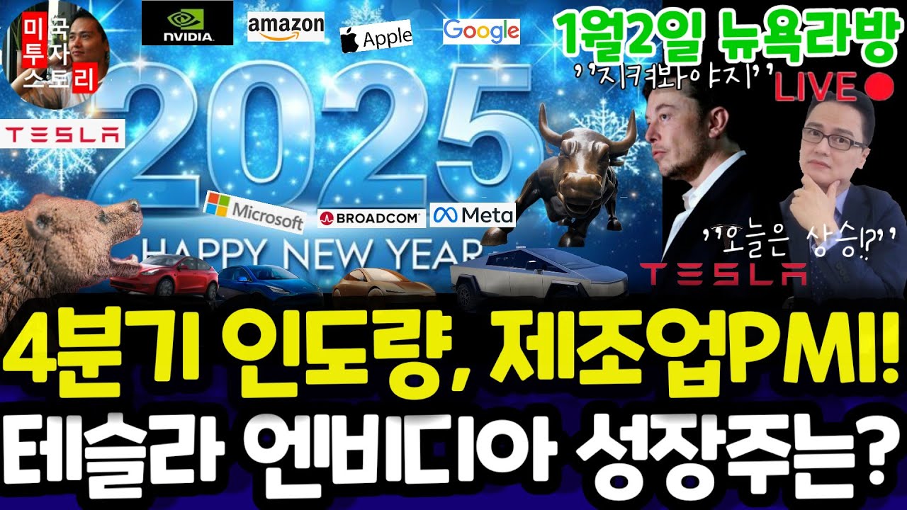 미국주식테슬라 4분기 딜리버리전기차 에너지 양자 인공지능 반도체엔비디아 구글 애플 아마존 메타 마이크로소프트 팔란티어