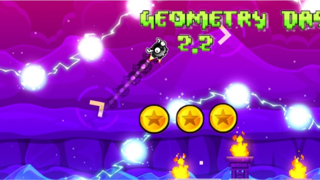 geometry dash 2.2 dash 3 coins - YouTube