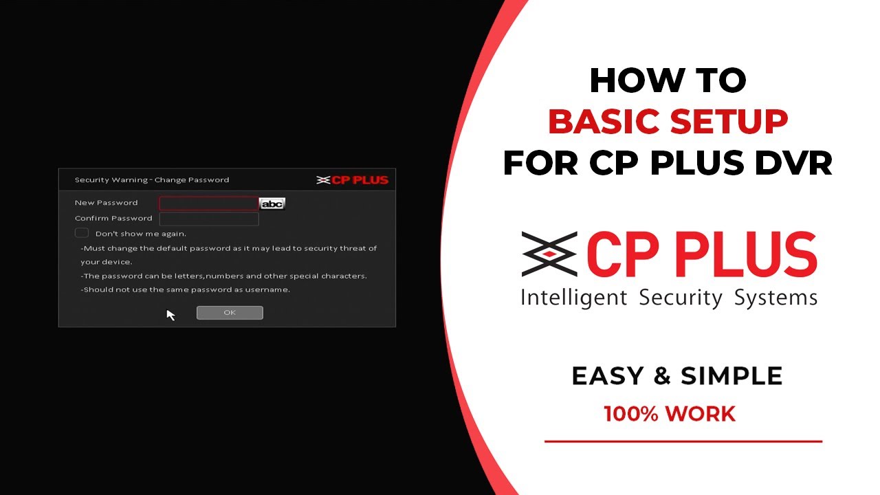 CP Plus DVR Basic Setup - YouTube