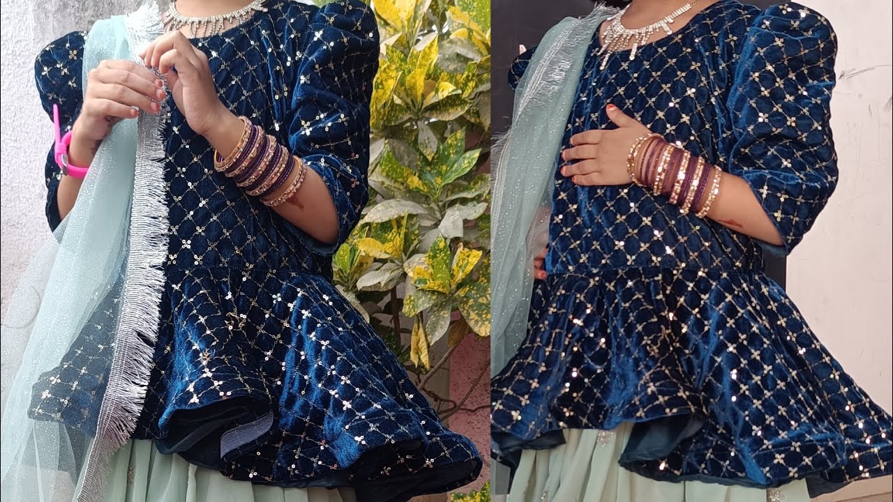 6/7 Year Baby Umbrella High Low Frock Cutting And Stiching///Aiza ...