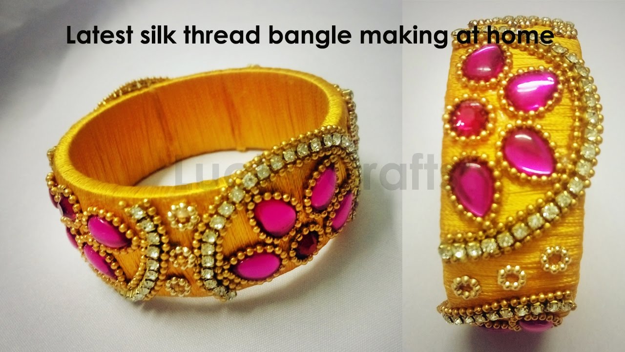 Latest silk thread bangle making at home - YouTube