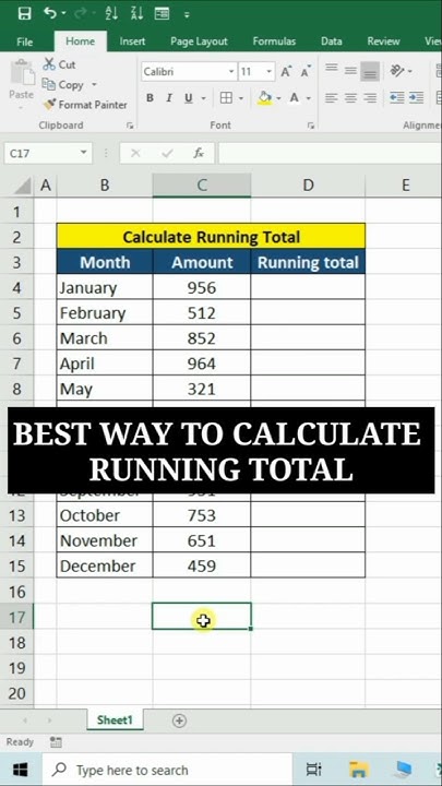 Best way to calculate Running total in Excel. #exceltips #exceltrick #exceltutorial # ...