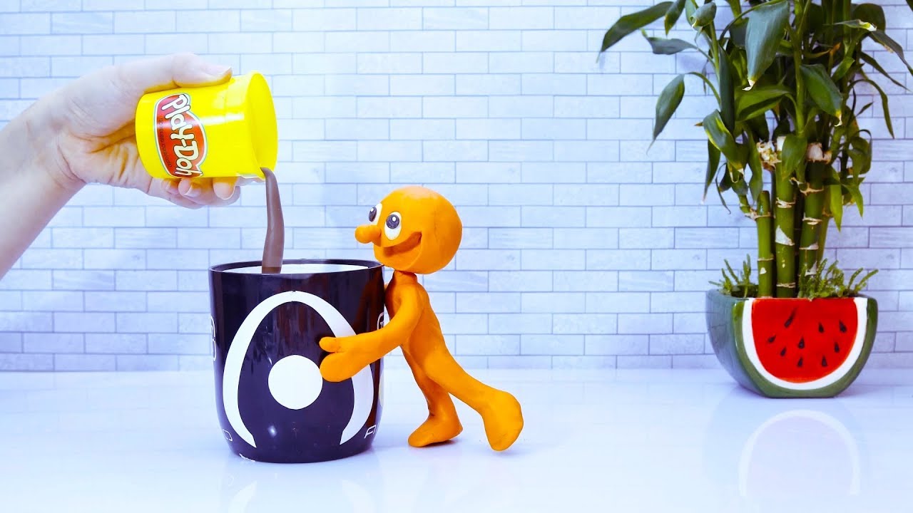 Funny Play Doh Stop Motion Clay Mixer COFFEE CRAZE Sleepless Night 💖 ...