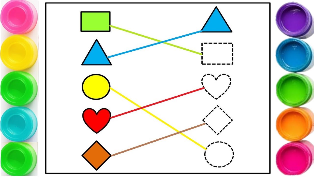 Match the Shapes 🎨 | Shape Tracing & Matching for Kids | ABC123 ...