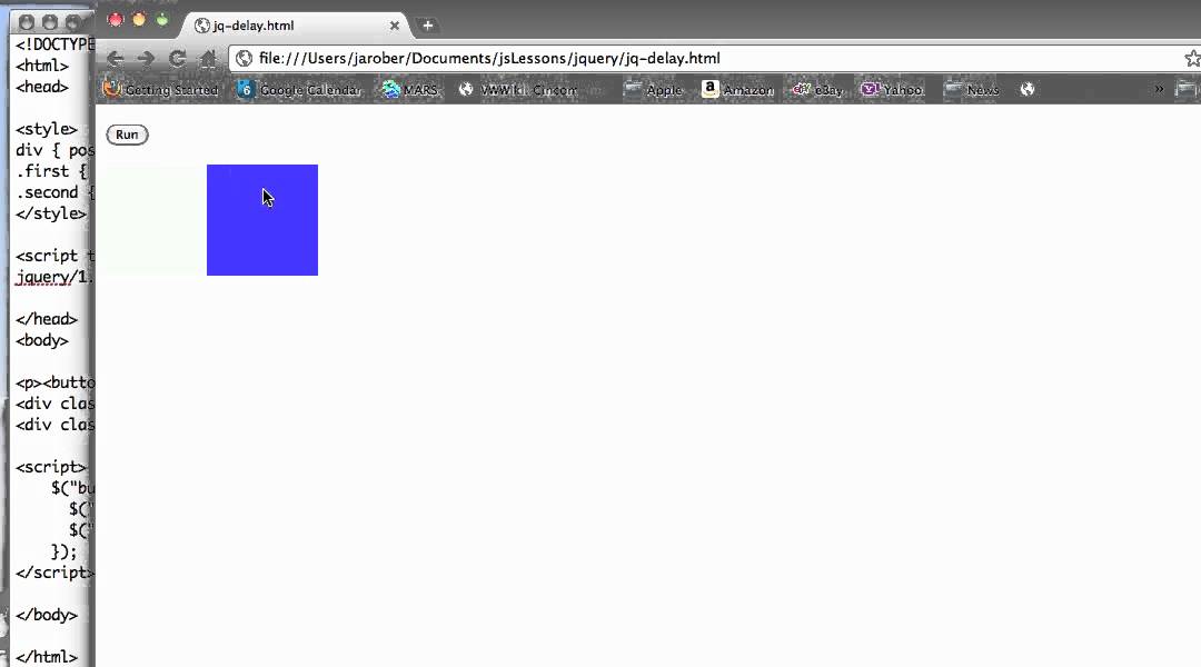 JS 4U 107: The delay() function in JQuery - YouTube