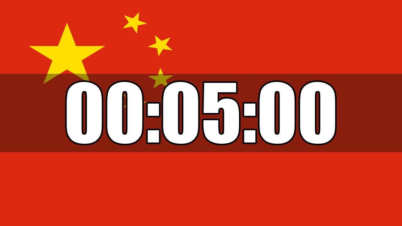 5 Minute Countdown Timer Curated on China Flag Ultra Focus In HD Tik ...