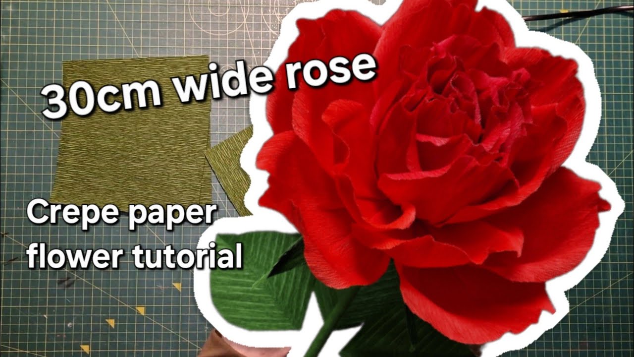Medium rose of crepe paper tutorial | DIY How to make giant flower ...