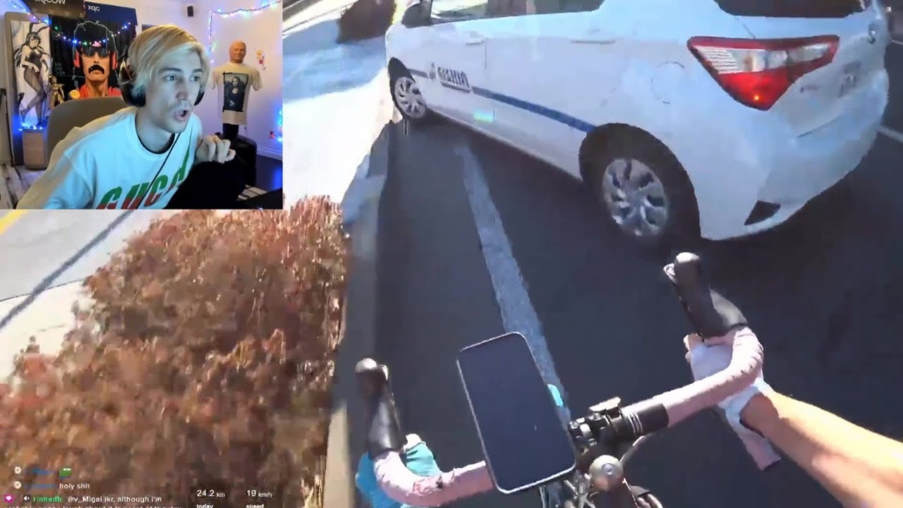 xQc reacts to streamer hitting a car on a bike - YouTube