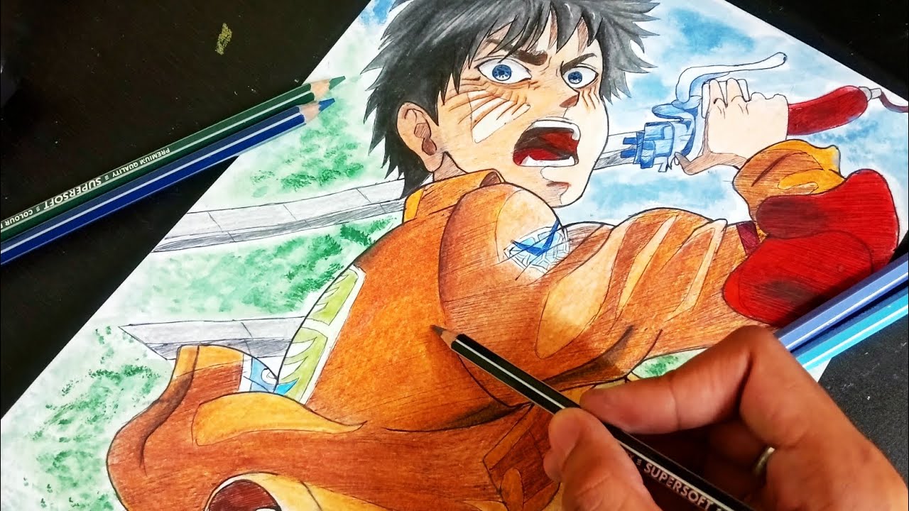 drawing eren Yeager form attack on titan #erenyeager #aot #art - YouTube