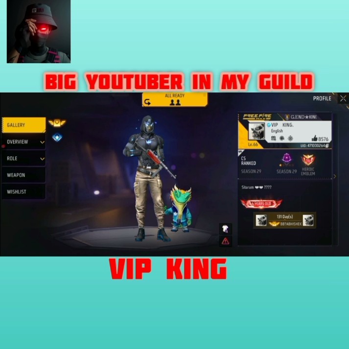 Big YOUTUBER in my guild 😱😱VIP KING ......#viralvideo #shorts #freefire #freefireshorts # ...