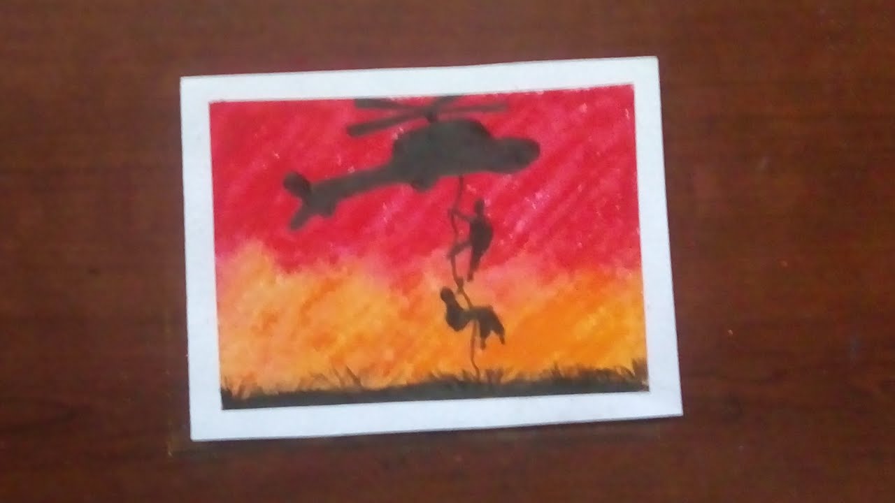 Kargil war drawing/oil pastel kargil war drawing easy for beginners ...