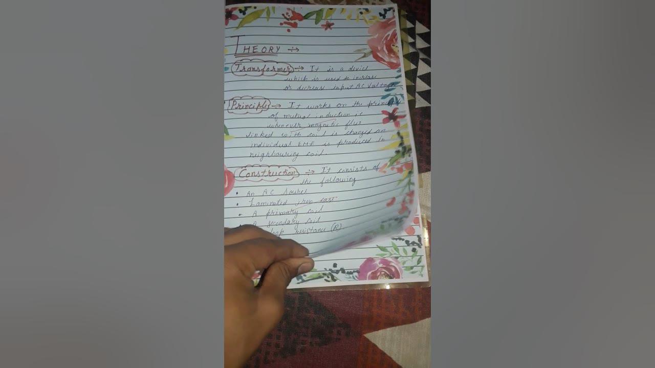 Physics project file class 12 on step down transformer | best project ...