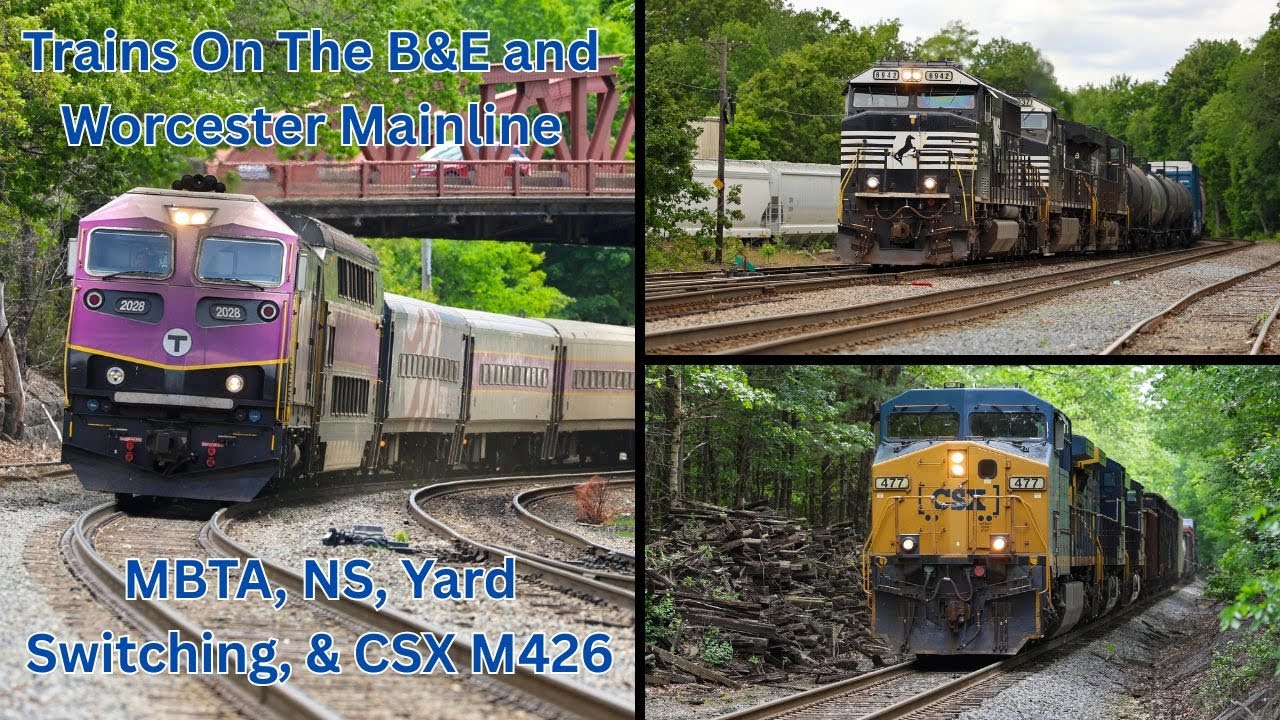 Trains On The B&E and Worcester Mainline | MBTA, NS, Yard Switching ...