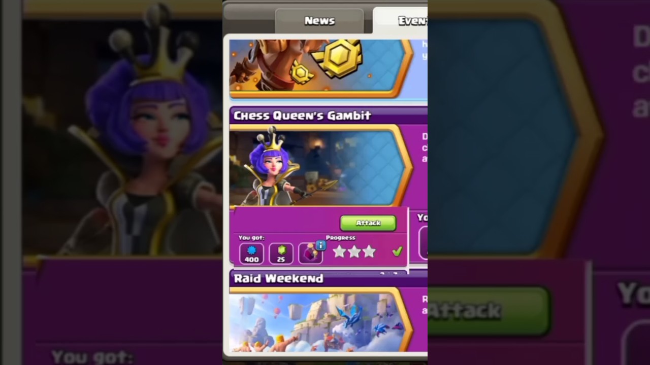 Chess Queen's Gambit challenge in COC - YouTube