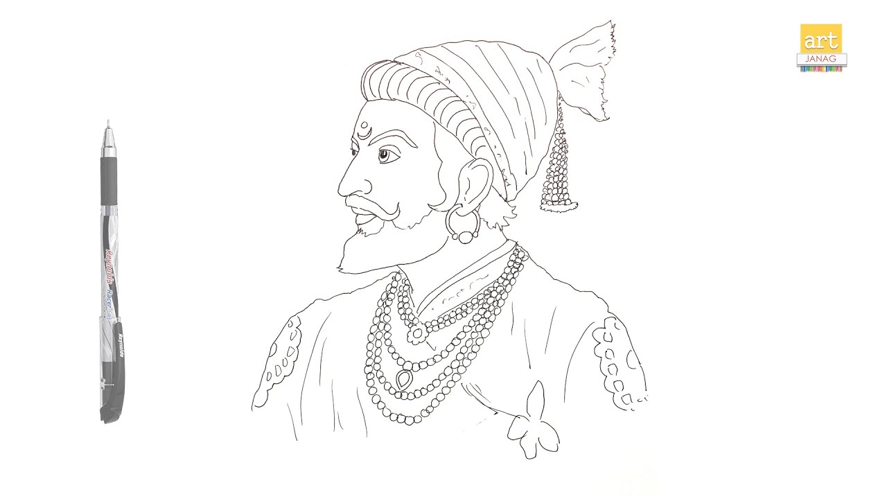 How to draw Shivaji maharaj II Shivaji drawing II #artjanag - YouTube