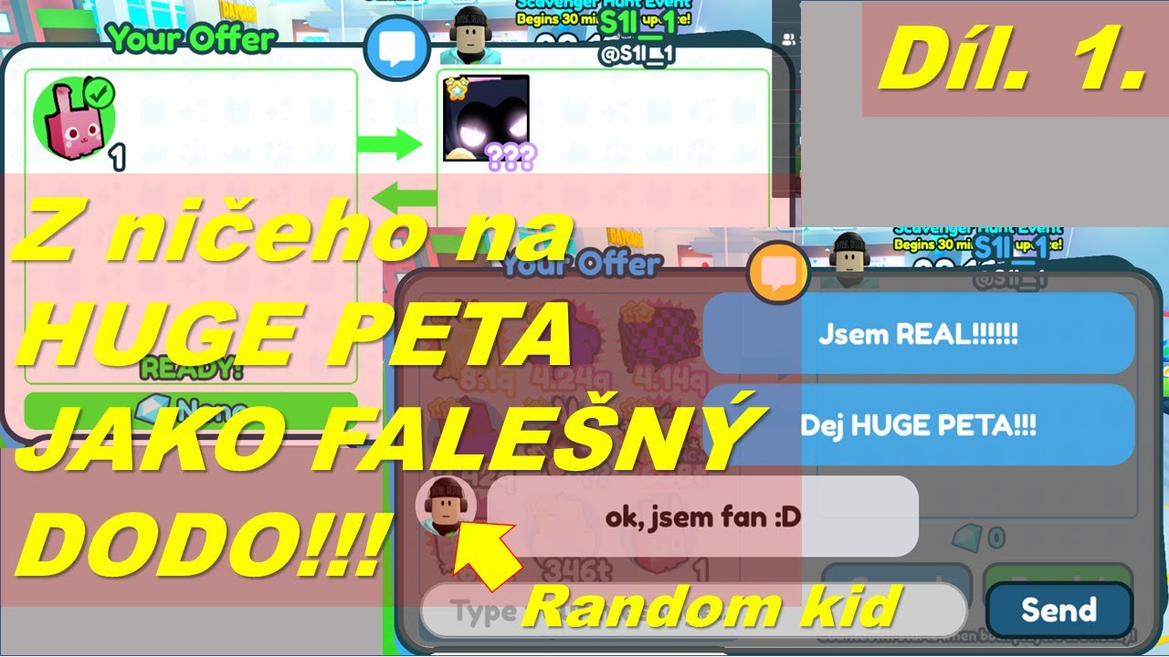 Z NIČEHO na HUGE PETA jako FALEŠNÝ DODO #01 | Roblox PSX | Roblox Pet ...