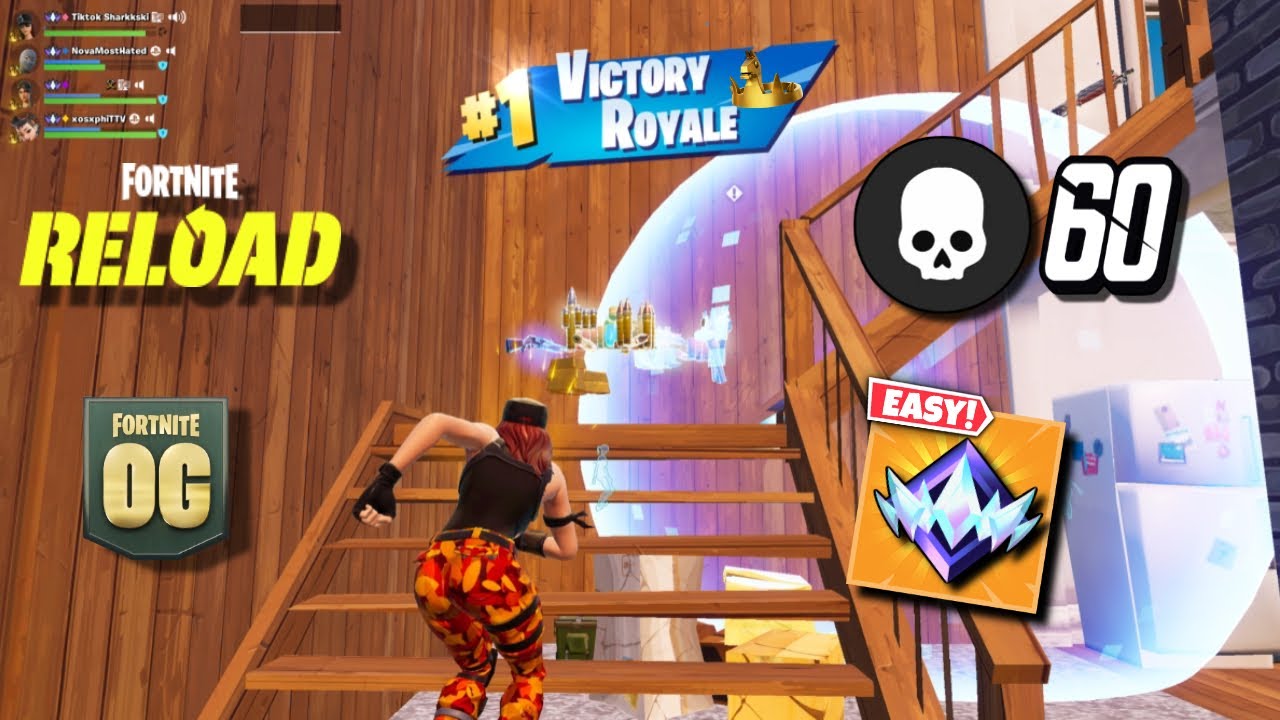 60 Kill Reload Ranked Zero Build Squads Win Gameplay (Fortnite Chapter ...