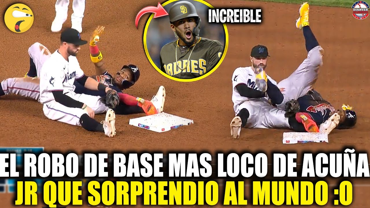 Así RONALD ACUÑA JR Hizo El ROBO De BASE Más PÍCARO y LOCO Del MUNDO ...
