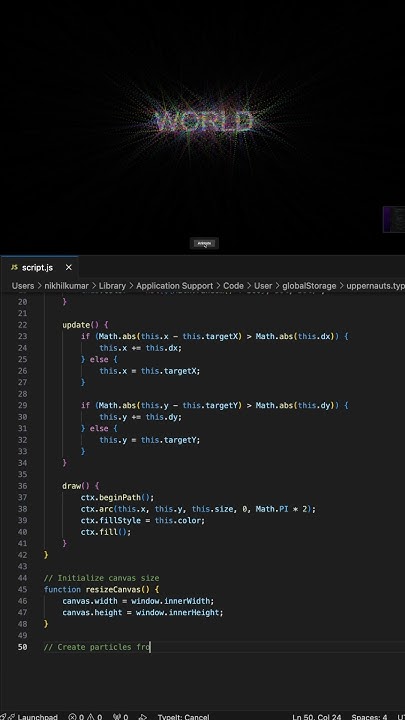 Mesmerizing Particle Text Animation In Javascript Easy Html And Canvas