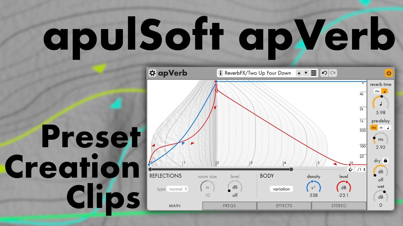 apulSoft apVerb Preset Creation Clips - YouTube