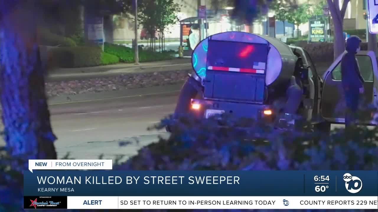 Woman hit, killed by street sweeper - YouTube