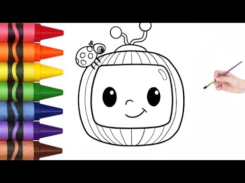 Kids draw Cocomelon | Drawing and Coloring Cocomelon | Anak Menggambar ...