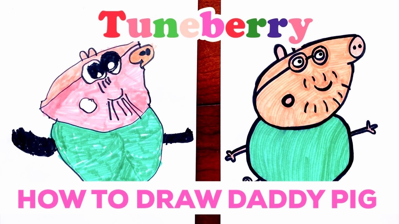 How To Draw Daddy Pig From Peppa Pig - YouTube